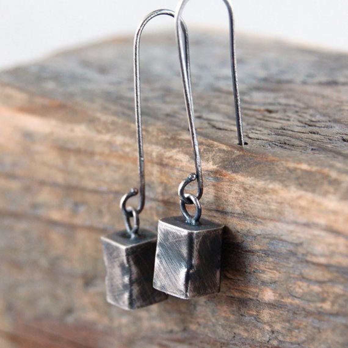 Simple Silver Earrings, Long Silver Earrings - Etsy
