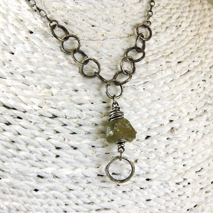 Ancient Roman Glass Necklace, Chain Necklace, Oxidized Silver, Ancient ...