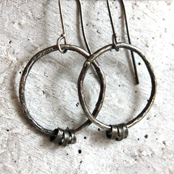 Simple Silver Earrings Silver Circle Earrings - Etsy