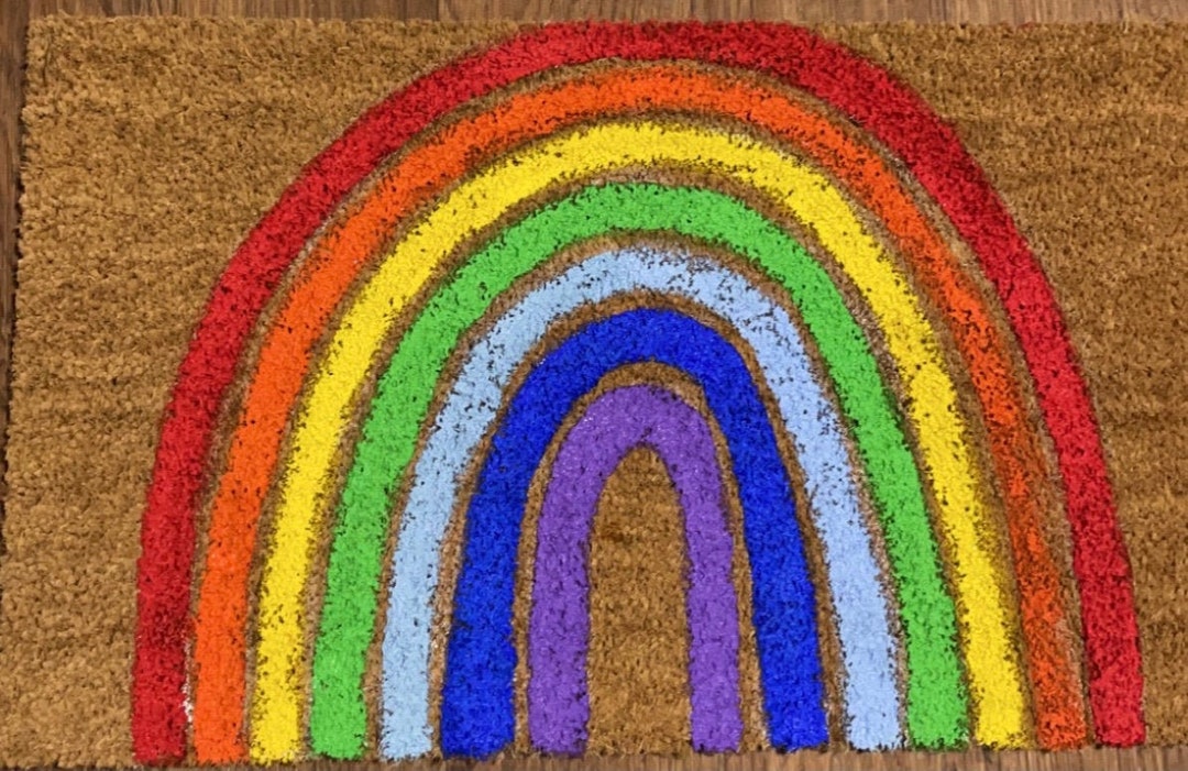 Rainbow Door Mat - Etsy