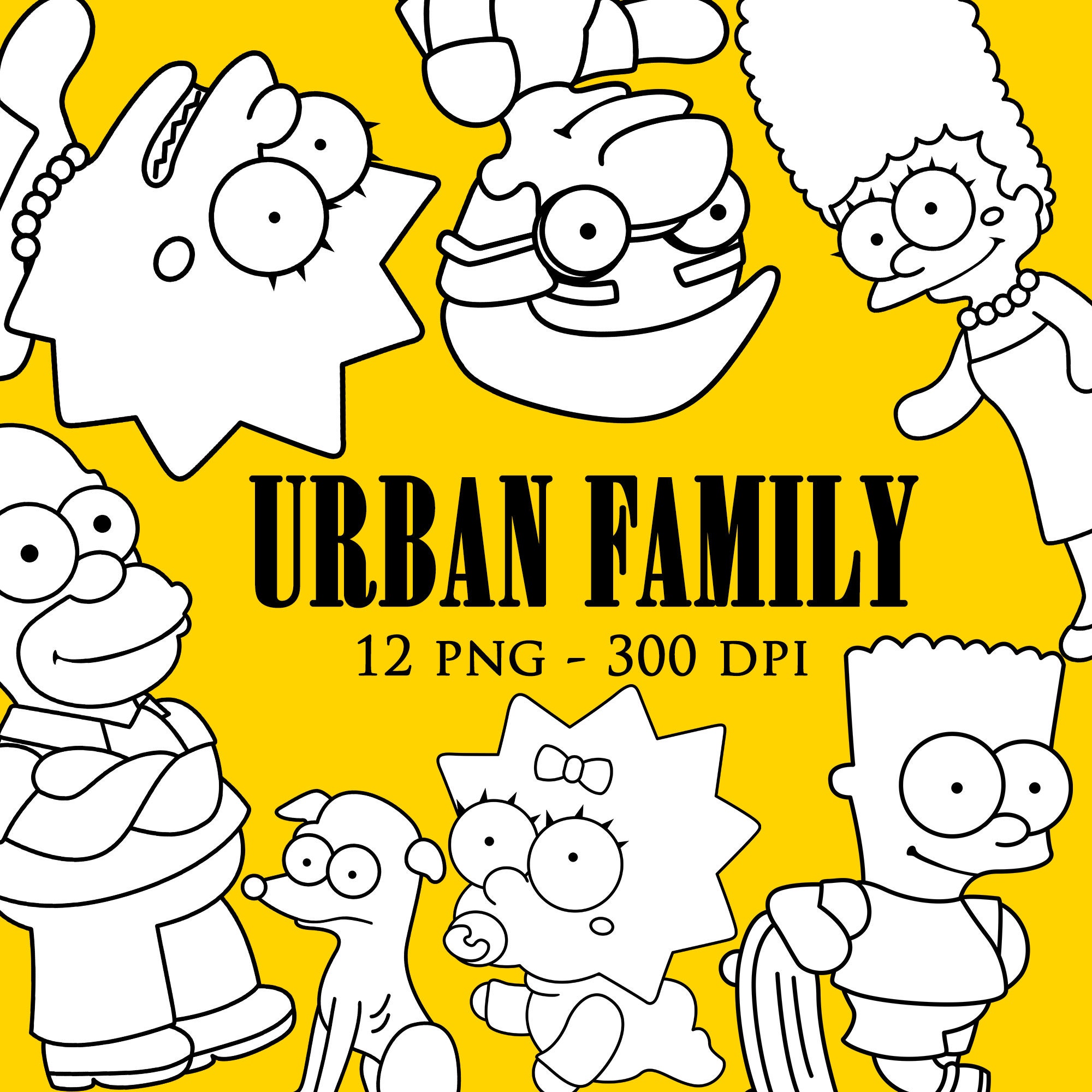 Papercraft Urban clip art simpsons digital stamp png INSTANT DOWNLOAD ...