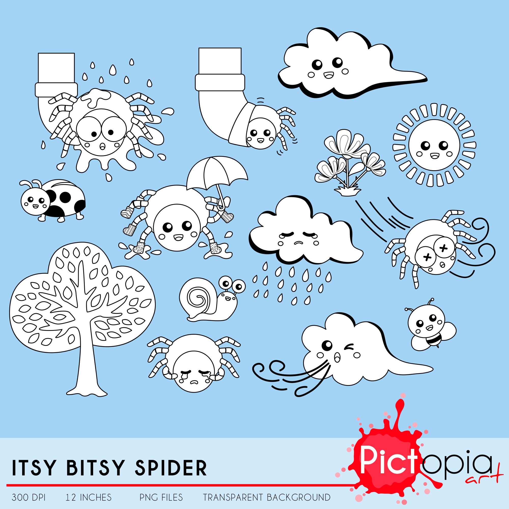 Itsy Bitsy Spider Clip Art