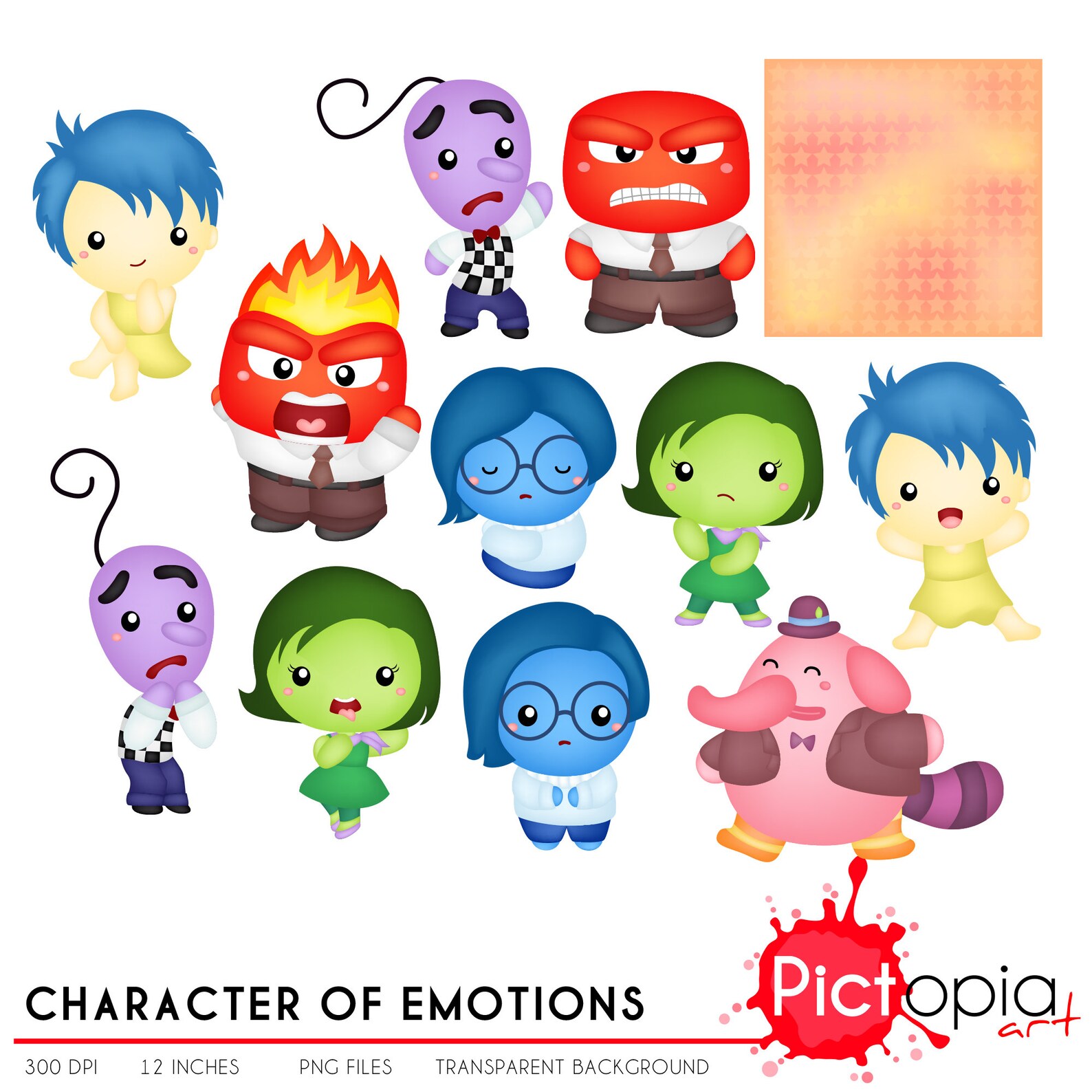 Emociones Clipart Bonita Emoción Clip Art Sentimientos | Etsy