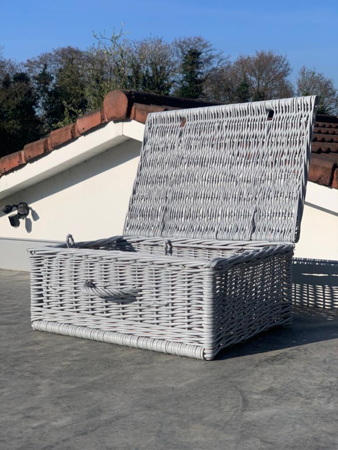 Home Delights Grey Handmade Wicker Basket Trunk High Quality - Etsy UK