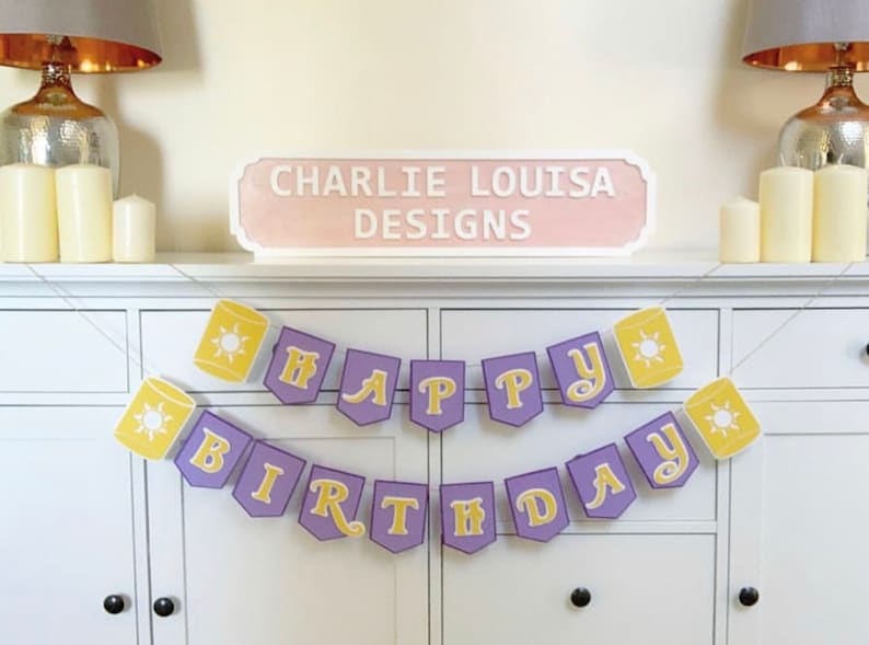 Tangled Happy Birthday Bunting * Rapunzel Banner * Disney Party - Etsy UK