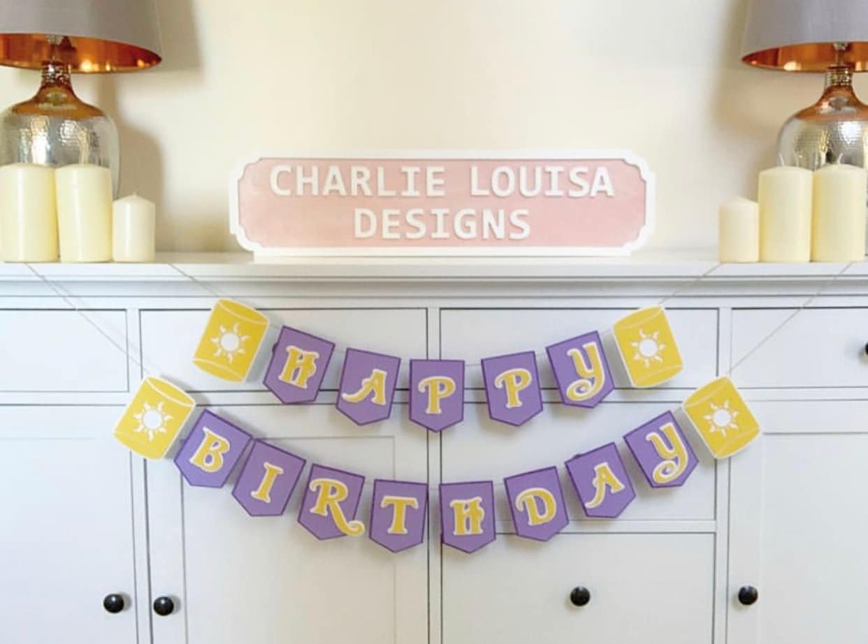 Tangled Happy Birthday Bunting * Rapunzel Banner * Disney Party - Etsy UK