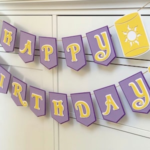 Tangled Happy Birthday Bunting * Rapunzel Banner * Disney Party - Etsy UK