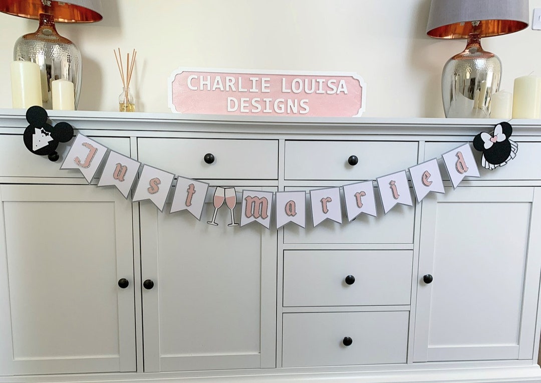 Mickey and Minnie Mouse Wedding Banner * Disney Home Decoration * Home ...