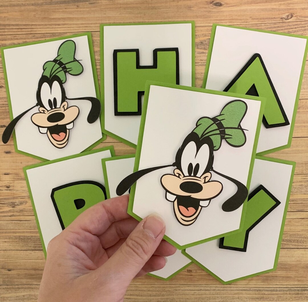 Goofy Happy Birthday Bunting Disney Party Banner Kids Party Decoration ...