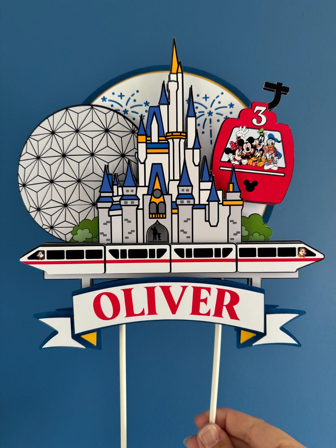 WDW Transport Cake Topper * Monorail, Skyliner, Castle Cake Topper ...