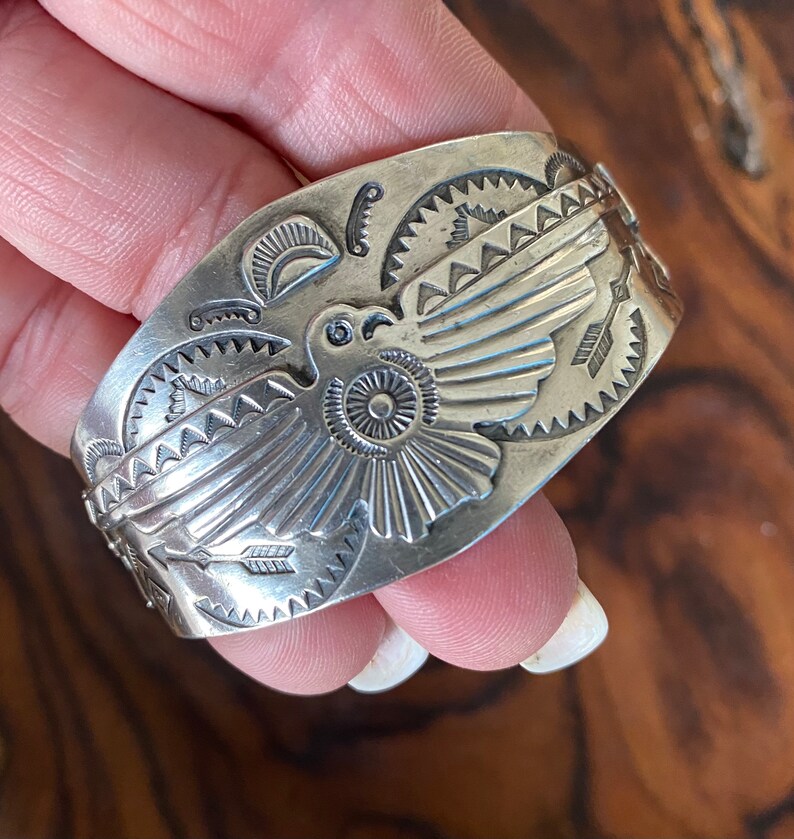 Rare Find Vintage Navajo Cuff Silver Eagle / Thunderbird - Etsy