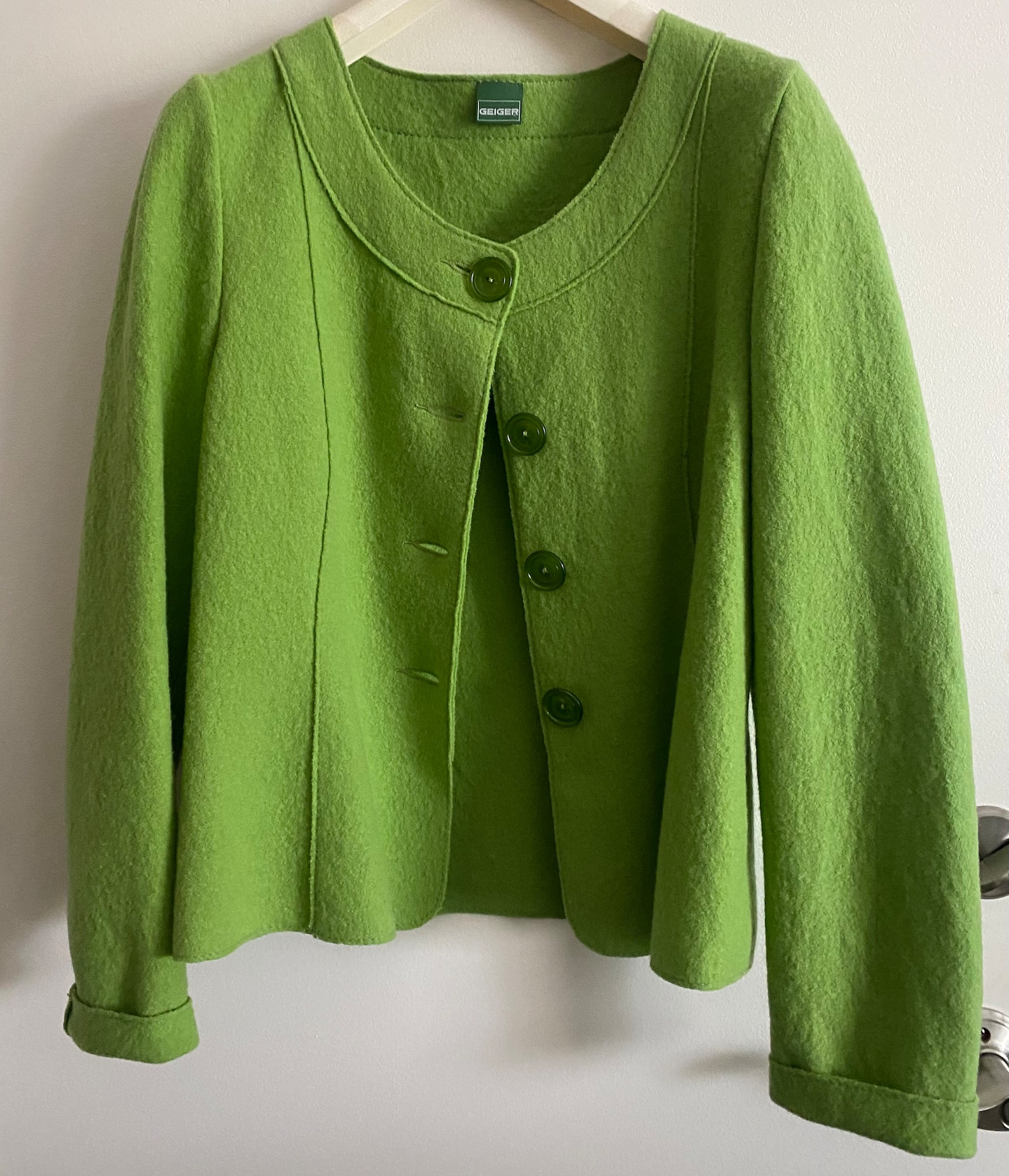 GEIGER Vintage Sweater Jacket From Austria by Geiger, Bright Green W ...