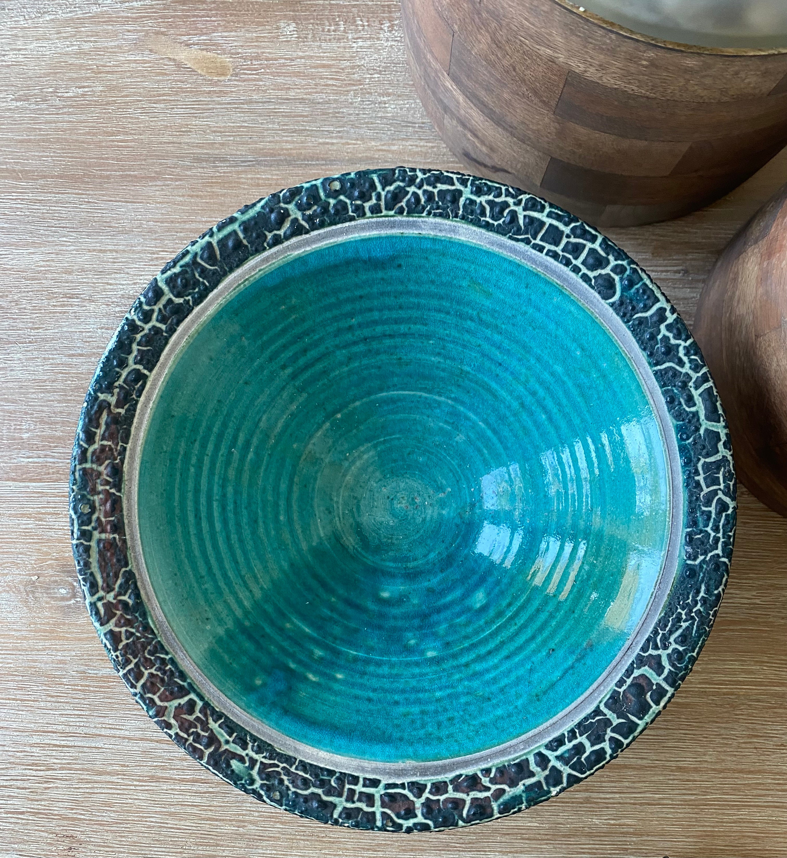 Rare Vintage Alex Long Pottery, Raku, Turquoise Beautiful Bowl With ...