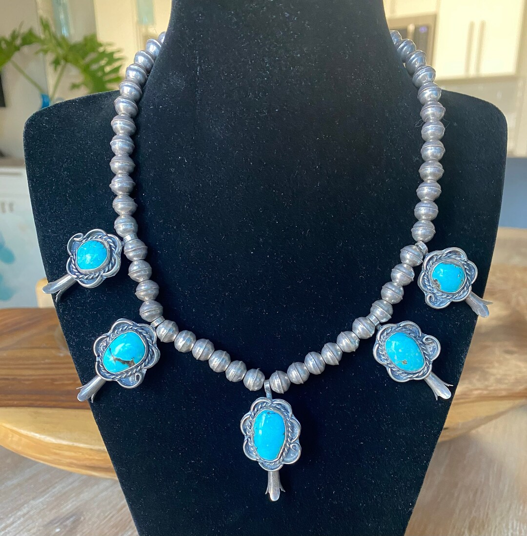 Antique 100% Authentic Real Persian Blue, Turquoise Set in 5 Sterling ...