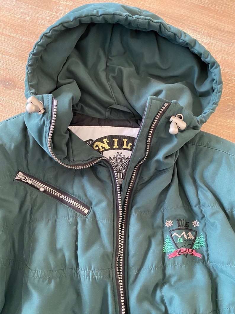 Vintage Nils Mountain Skiwear, Parka, Soft, Teal Green With Black ...