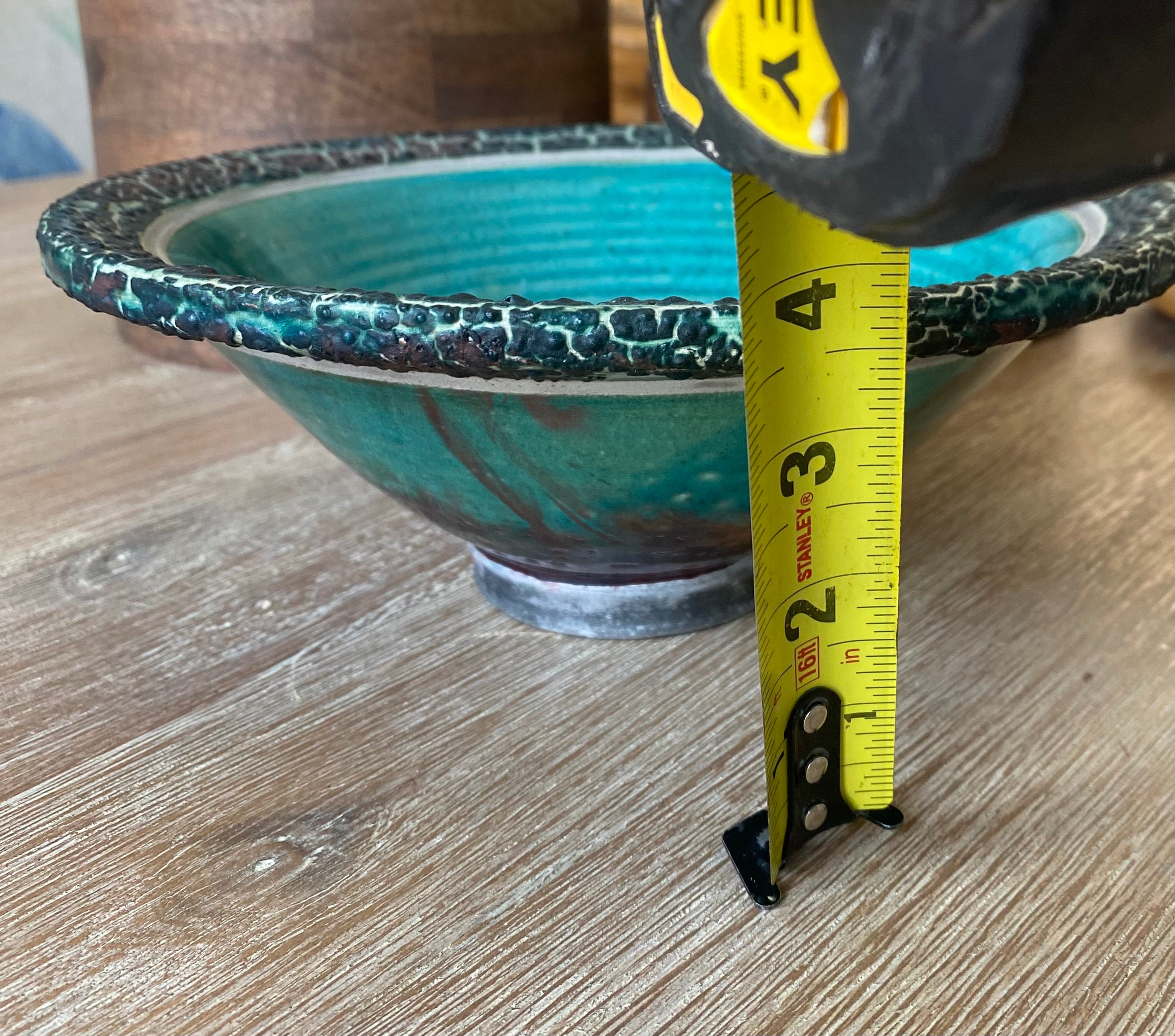 Rare Vintage Alex Long Pottery, Raku, Turquoise Beautiful Bowl With ...