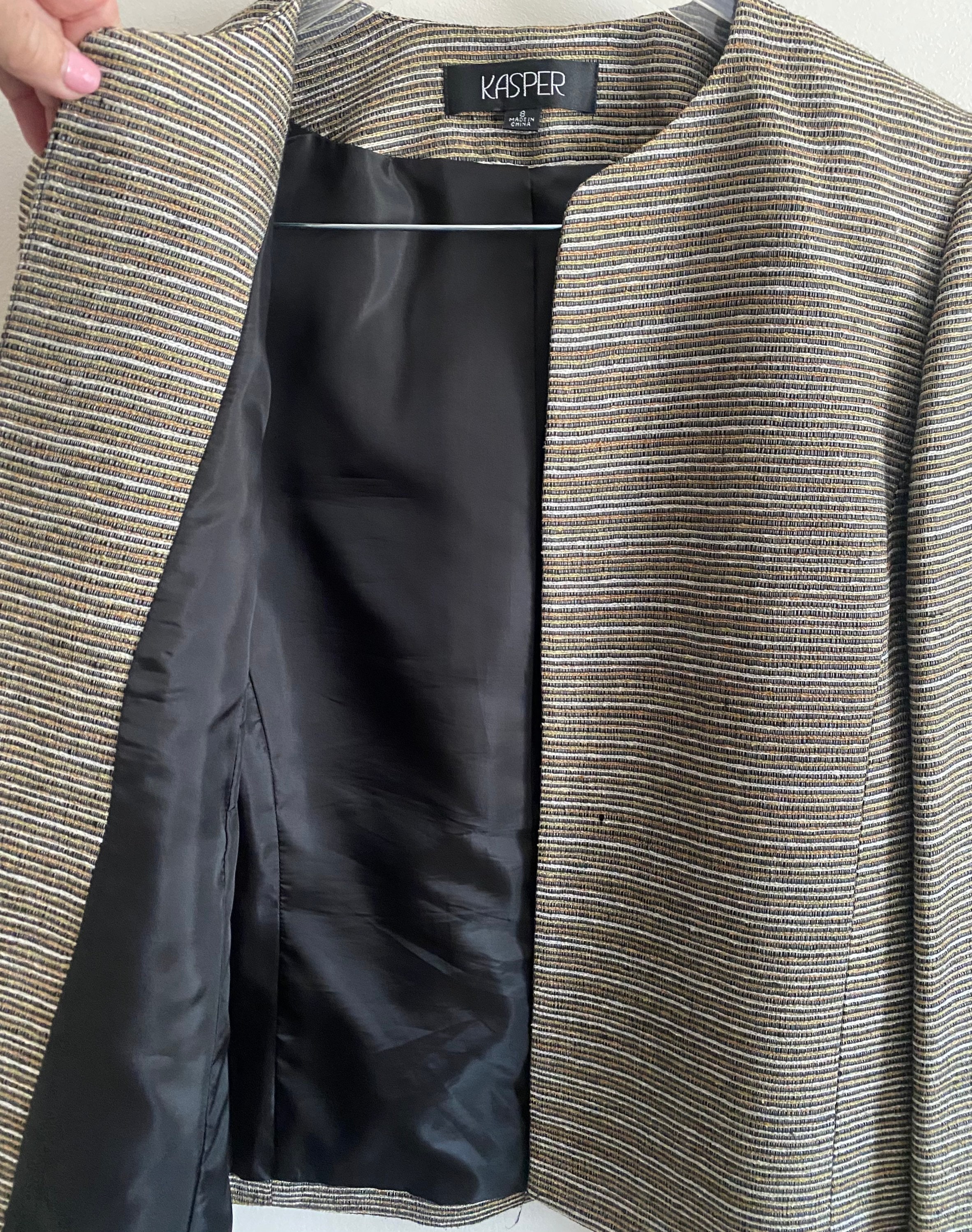 Vintage Kasper, Stunning Cami and Blazer, Metallic Silk With Black ...