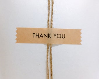 25 Thank you tear-off Kraft stickergift labelfavor | Etsy