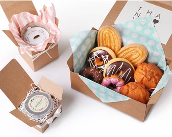 5 rectangle window boxes in Kraft or white gift boxes favor | Etsy