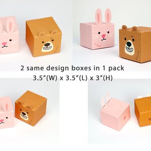 2 Bear/ Bunny Boxes for Kid's Birthday Party Favor Baby Shower Favor ...
