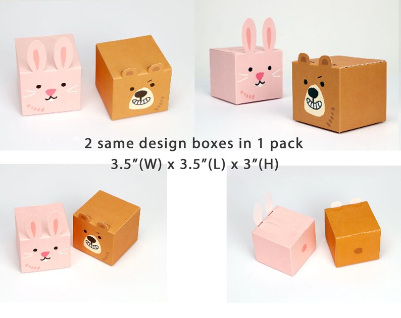 2 Bear/ Bunny Boxes for Kid's Birthday Party Favor Baby | Etsy