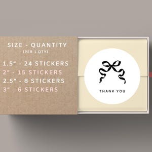 Black Bow Thank You Stickers: Minimalist Elegant Packaging Labels - Etsy