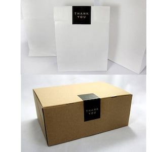 12 Rectangle Thank You Stickers, Thank You Labels, Handmade Sticker ...