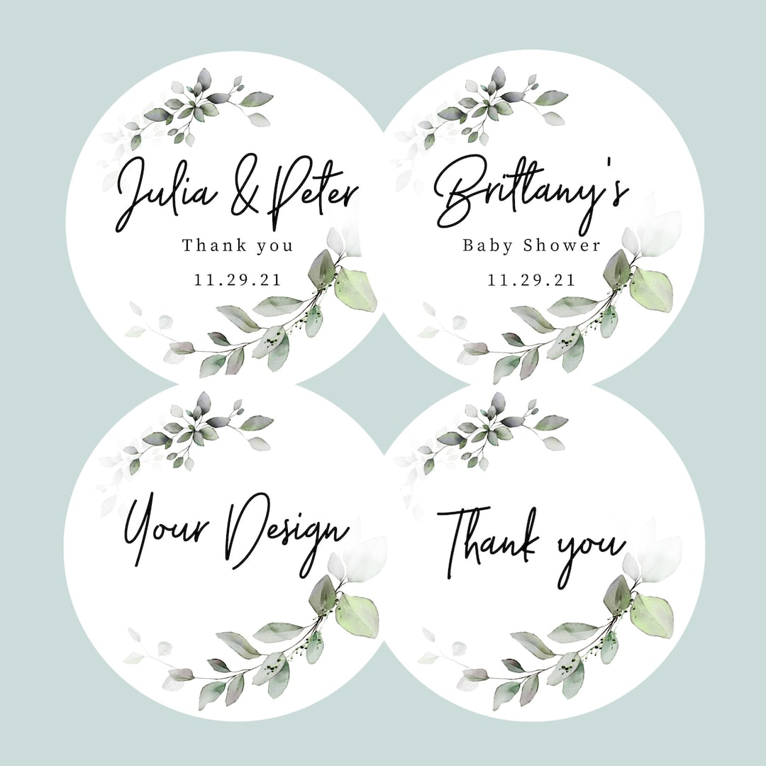 Greenery Sticker for Wedding, Baby Shower Sticker, Bridal Shower Labels ...
