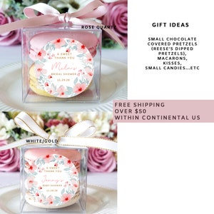 10 Floral Bridal Shower Favor Box With Ribbon and Personalized Label ...