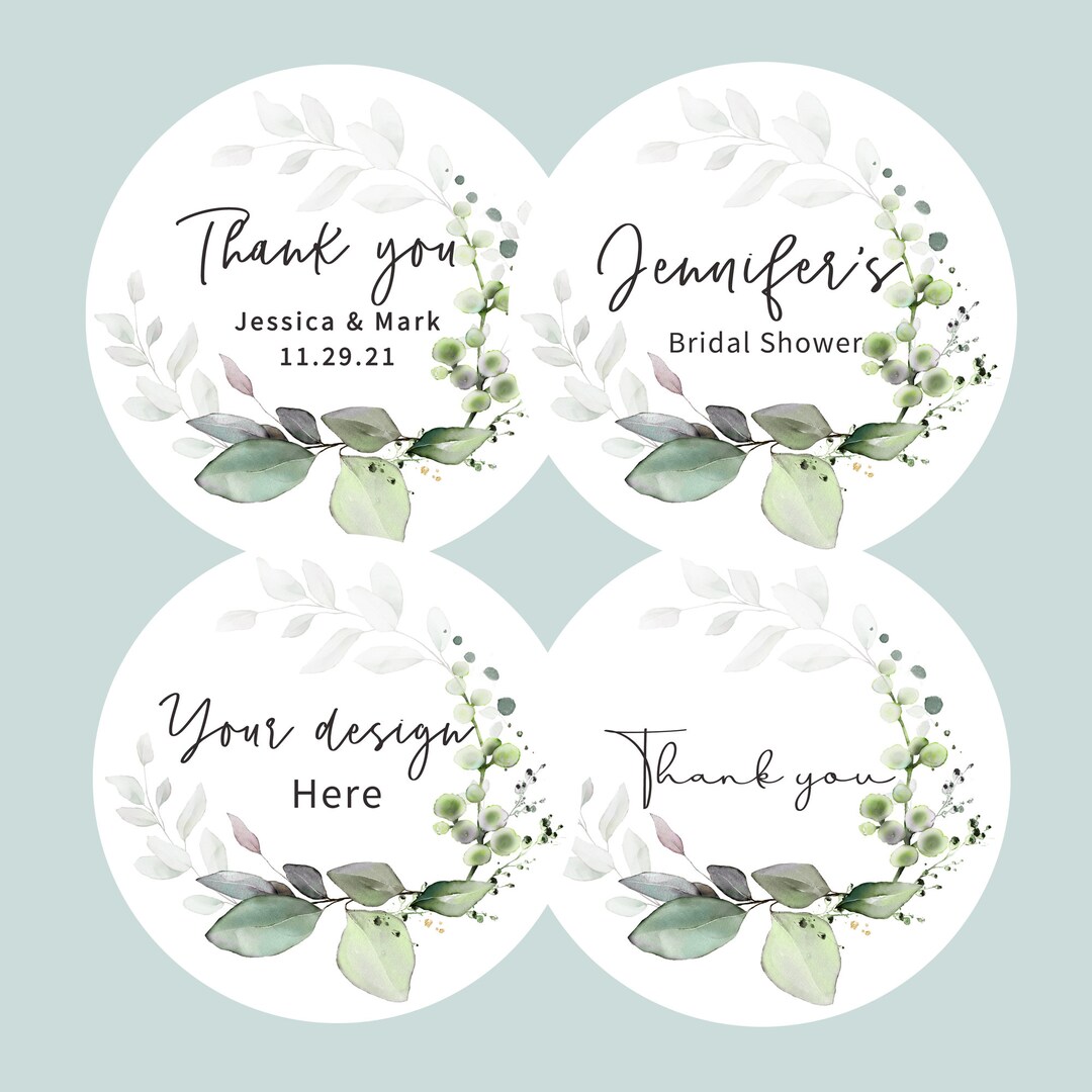 Greenery Sticker for Wedding, Baby Shower Sticker, Bridal Shower Labels ...