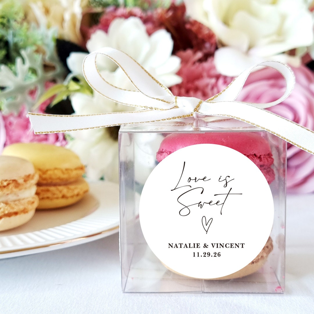 10 Sets of Wedding Favor Boxes With Love is Sweet Personalized Stickers ...