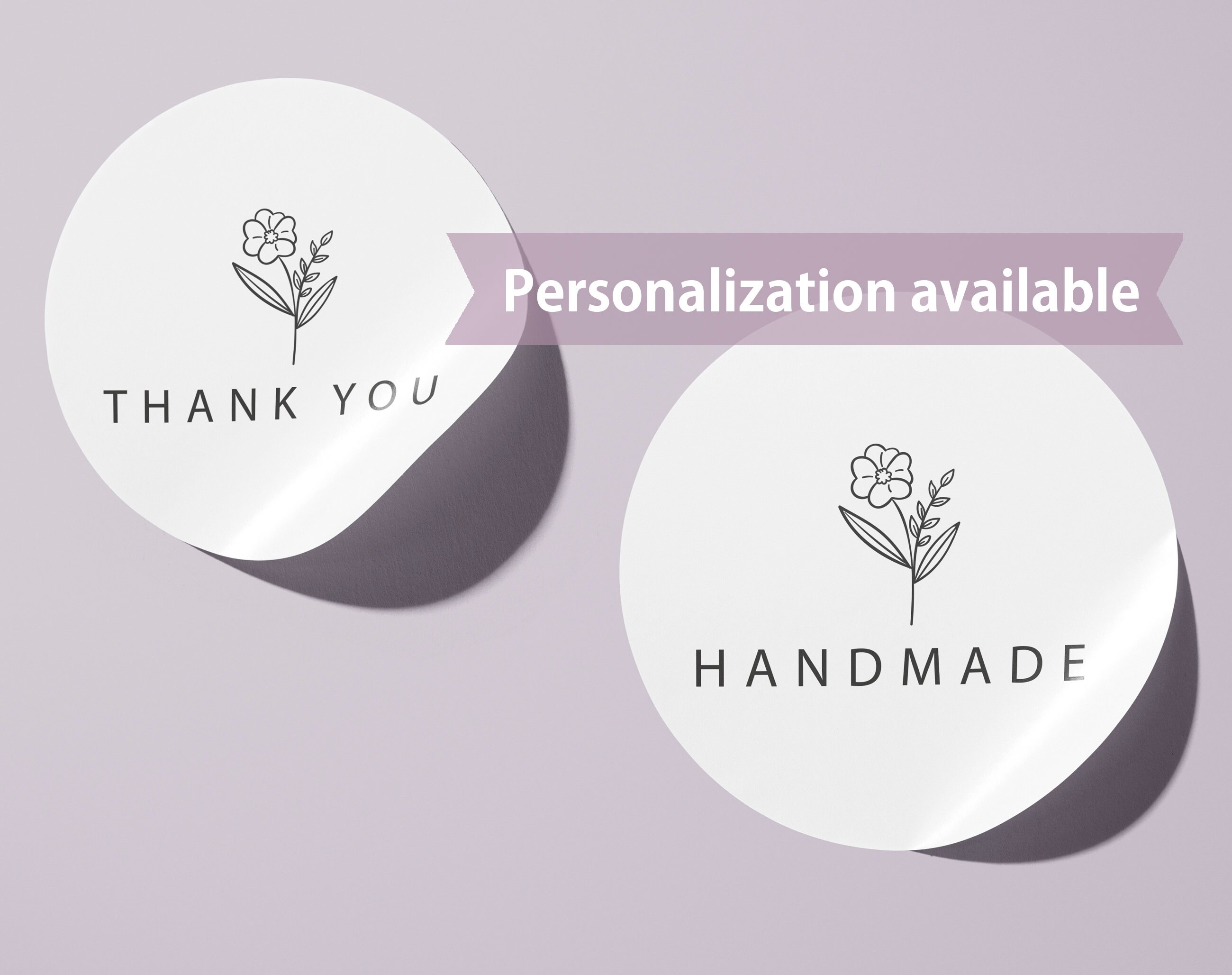 Minimalistic thank you labels handmade business labels | Etsy