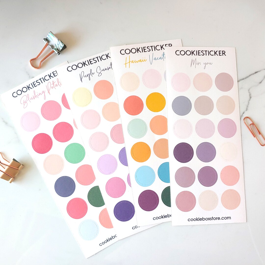 Color Palette Round Sticker, Round Label, Planner Sticker, Diary ...