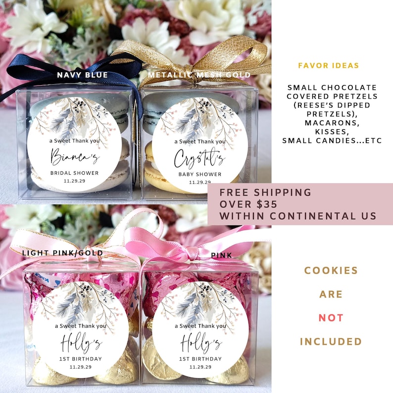 Winter Favor Boxes DIY Kit for Baby Shower and Bridal Shower - Set of ...