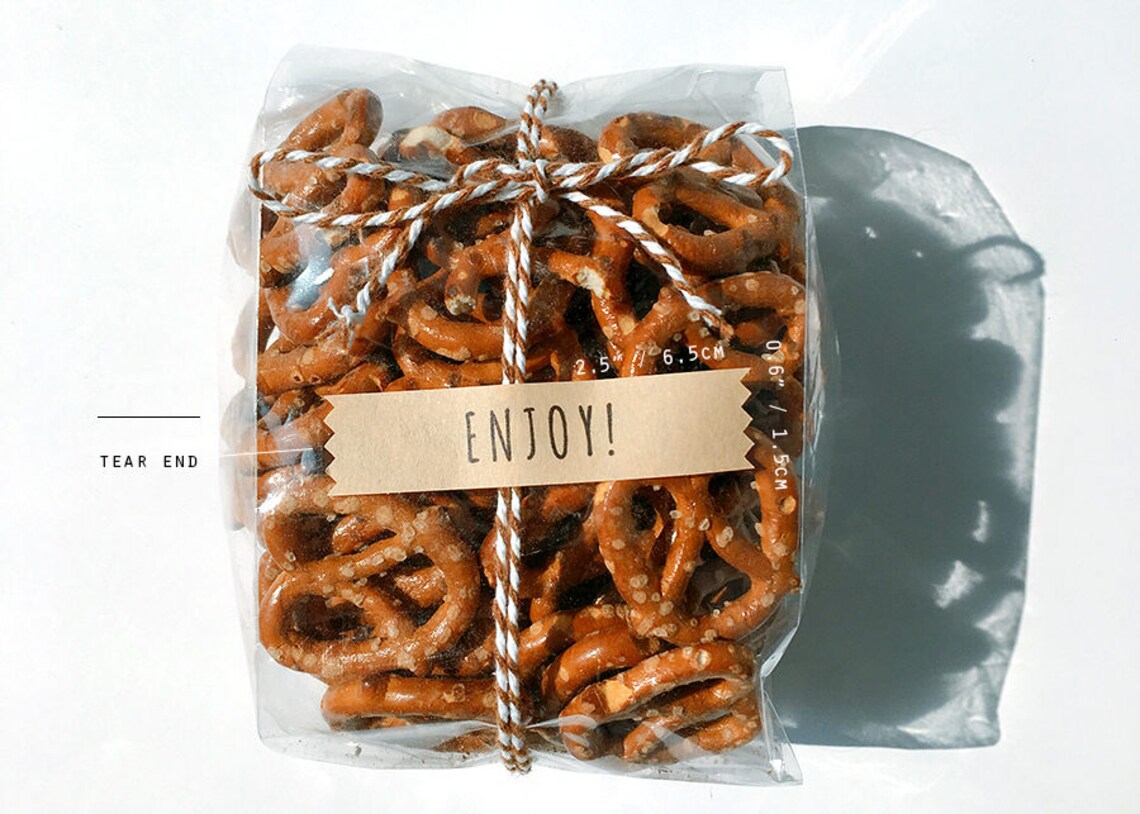 25 Enjoy! Kraft Sticker, Gift Label, Favor Packaging, Gift Packaging ...