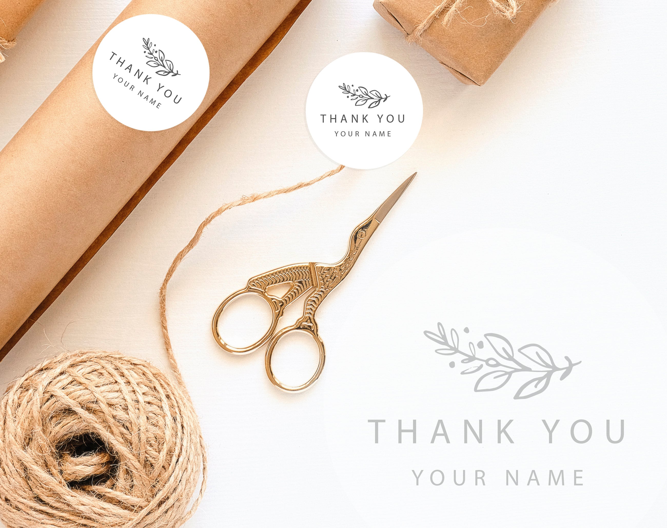 Minimalistic thank you labels handmade business labels | Etsy