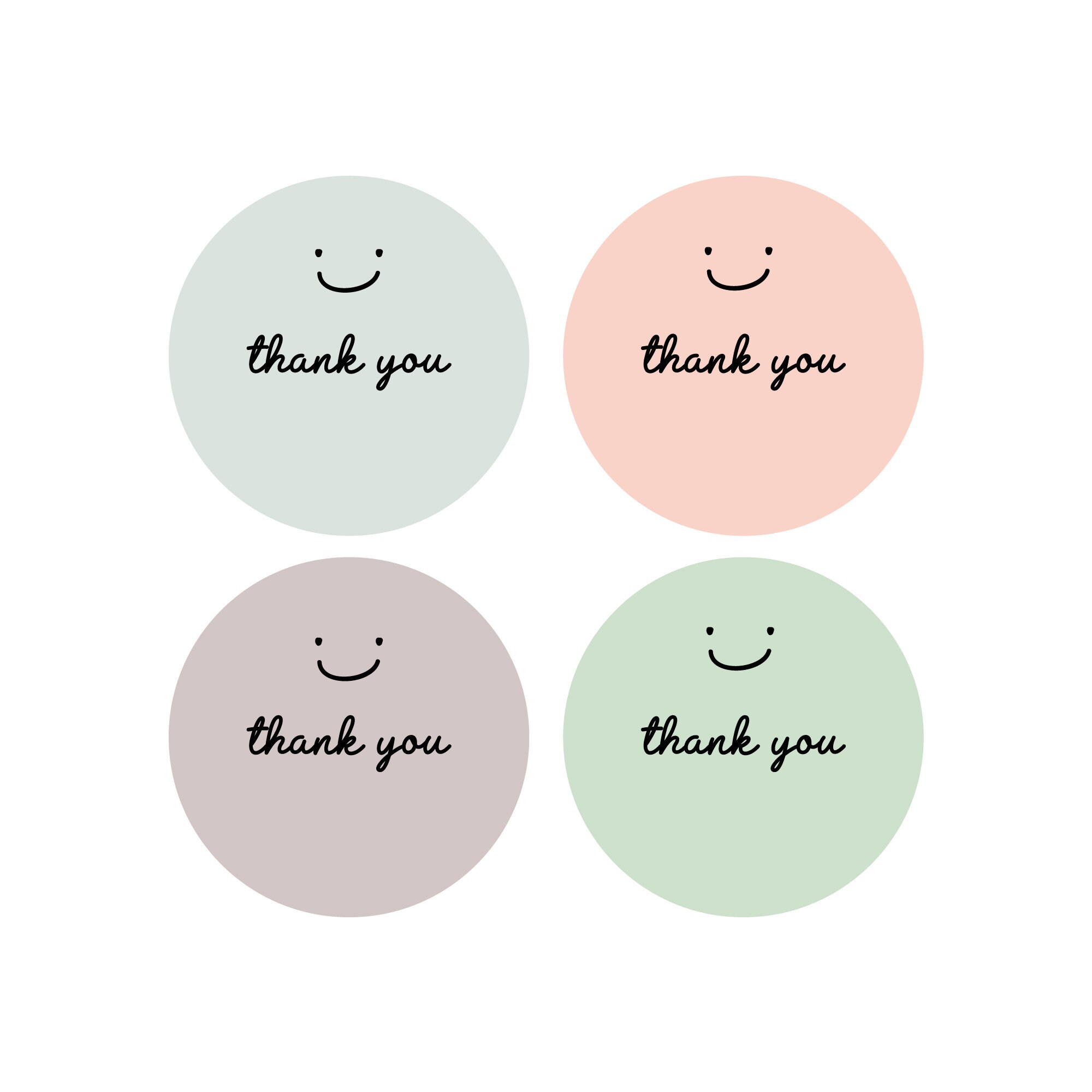 Smile Pastel Sticker Pack Thank You Label Handmade Label - Etsy