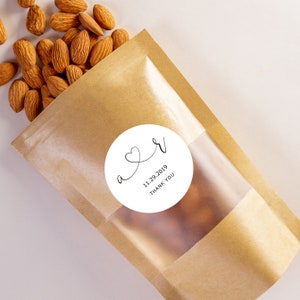 24 Initial Wedding Stickers, Cute Wedding Labels, Heart Wedding ...