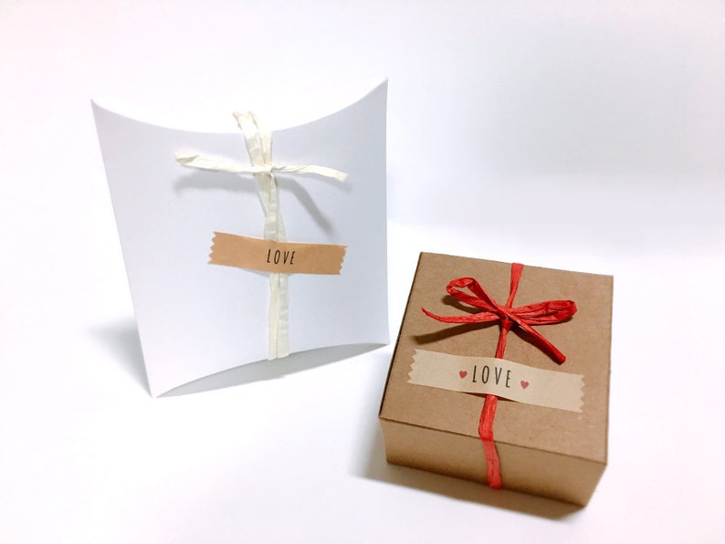 25 LOVE Rectangle Tear off Kraft Sticker Gift Label Favor | Etsy