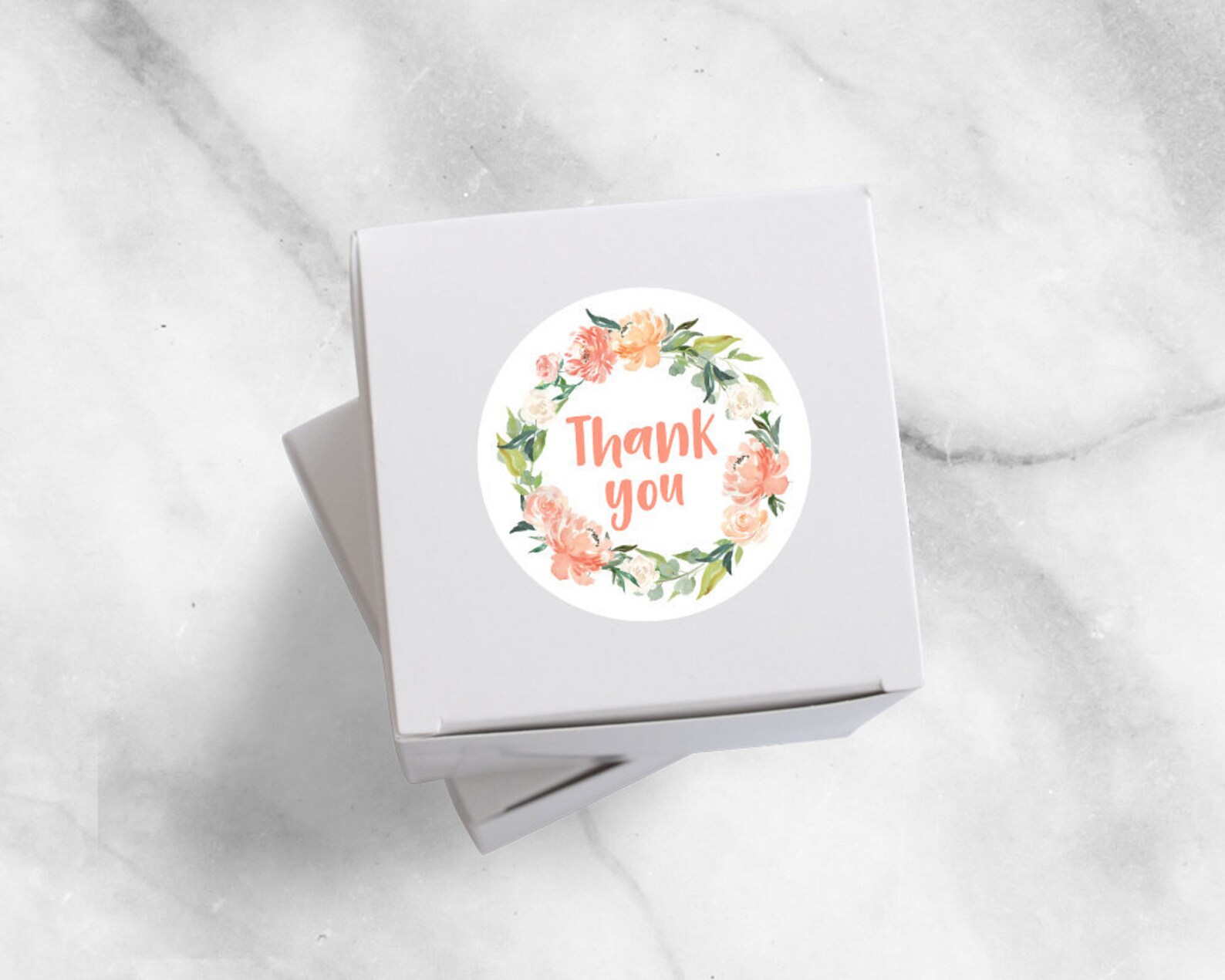 24 Floral Round Stickers Thank You Sticker Cute Sticker | Etsy