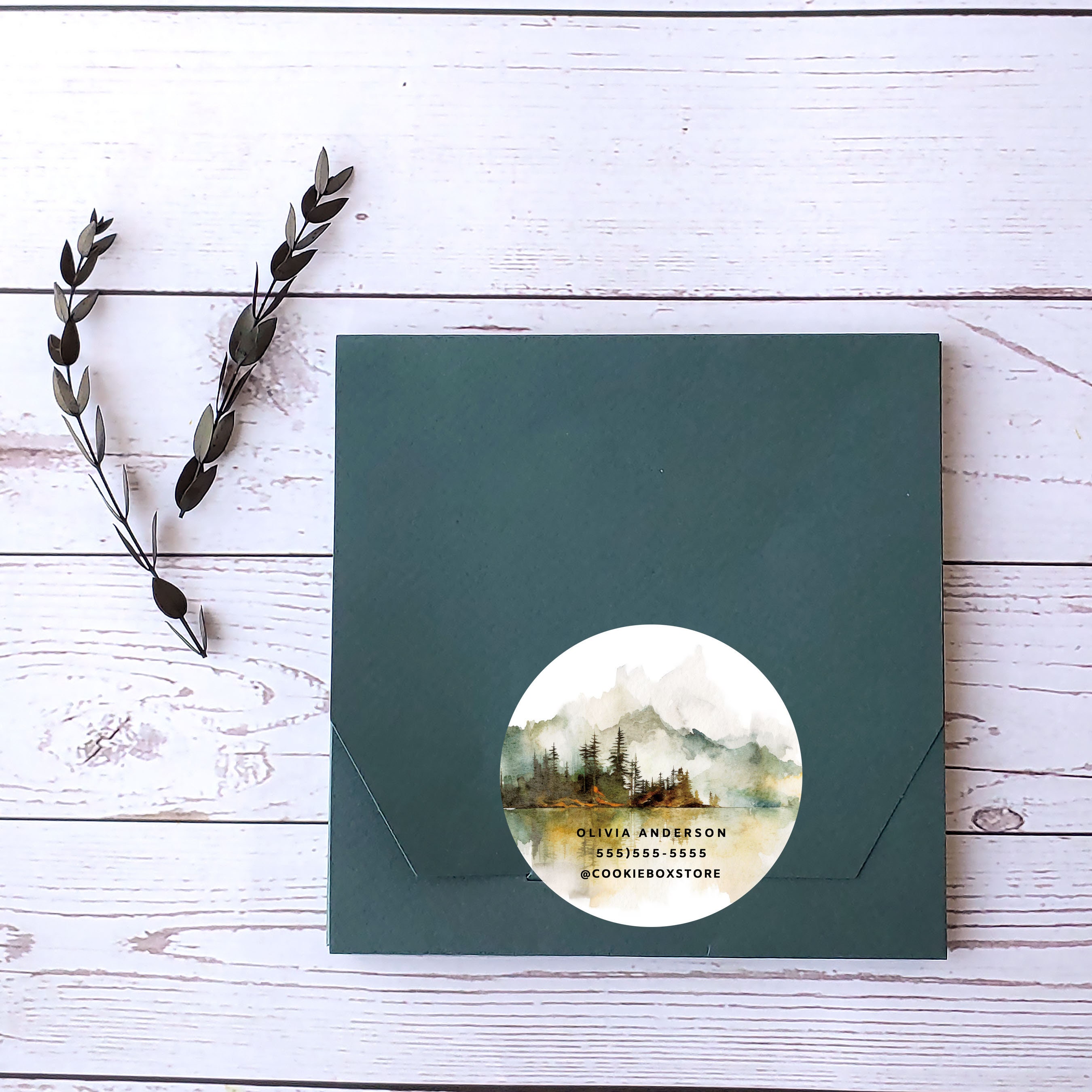 Fall Mountain Landscape Wedding Label, Autumn Nature Wedding Invitation ...