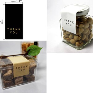 12 Rectangle Thank You Stickers, Thank You Labels, Handmade Sticker ...