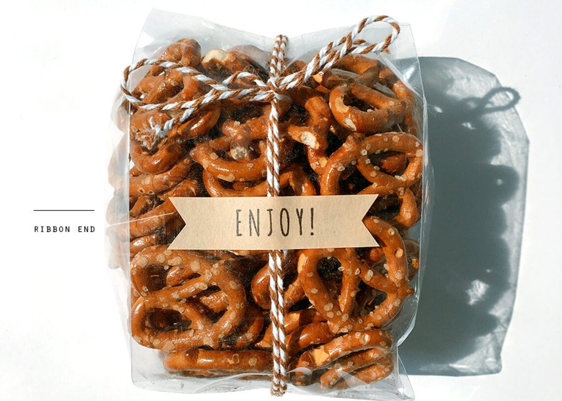 25 Enjoy! Kraft Sticker, Gift Label, Favor Packaging, Gift Packaging ...