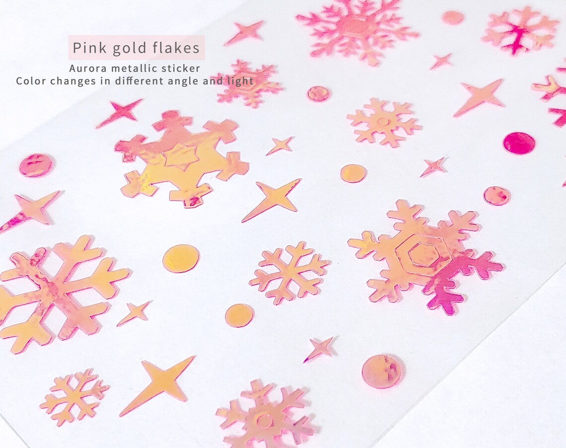 Aurora Hologram Snowflake Sticker Planner Sticker Diary - Etsy