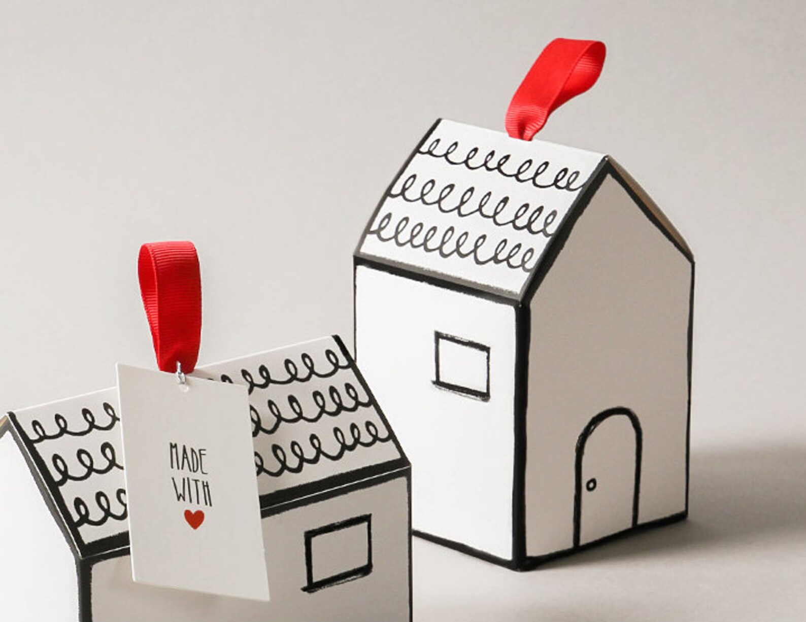 2 House Shape Gift Boxes Favor Boxes Cookie Box Party Favor - Etsy