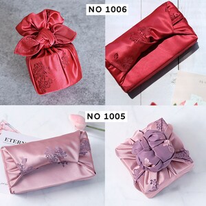 Double-sided Flower Pattern Two-tone Packaging Fabric Reusable Korean ...