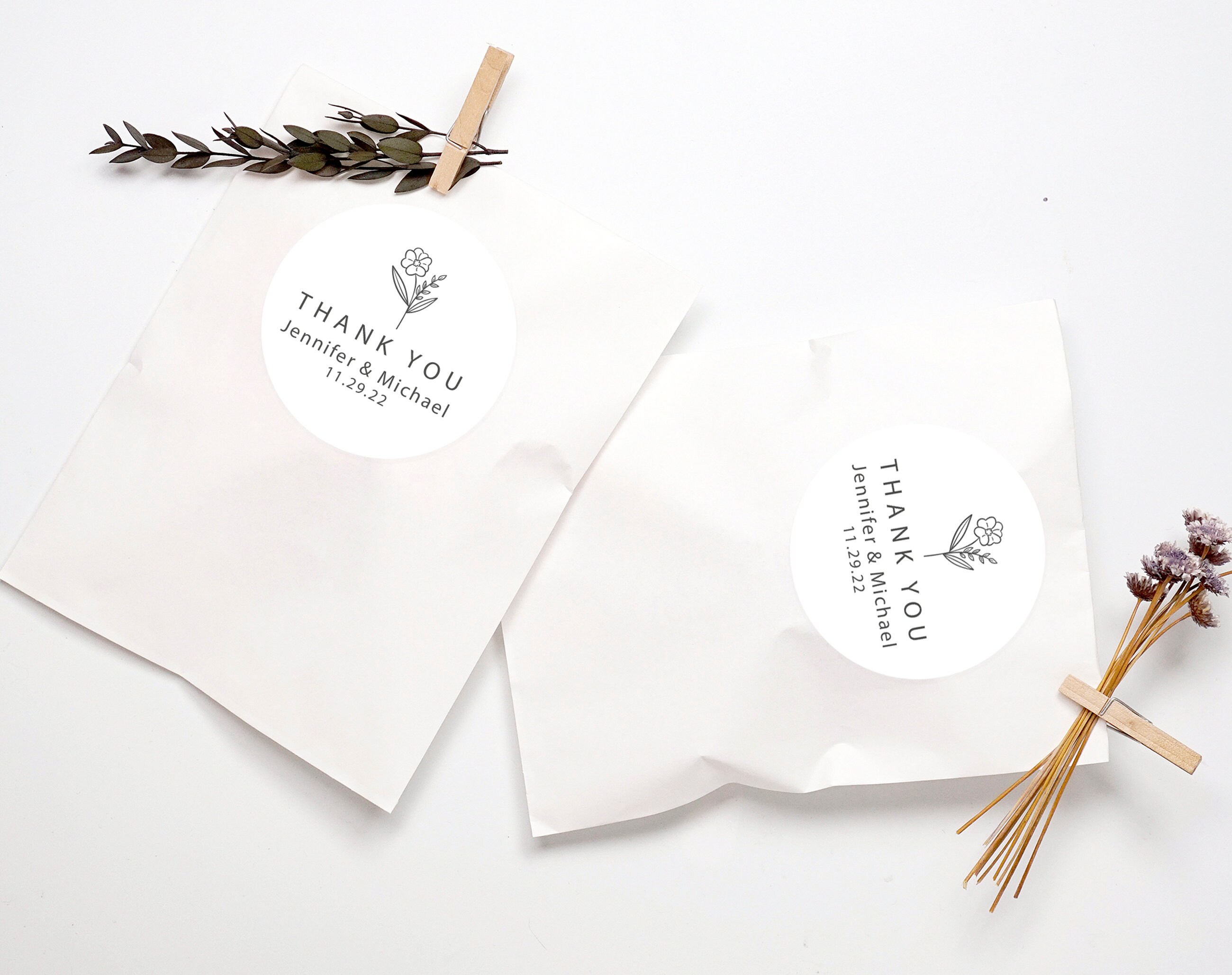 Minimalistic thank you labels handmade business labels | Etsy