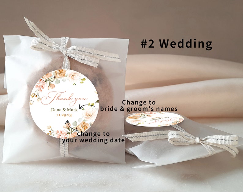 Neutral Color Flower Sticker for Wedding Baby Shower Sticker - Etsy