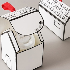 2 House Shape Gift Boxes, Favor Boxes, Cute Gift Box, House Warming ...