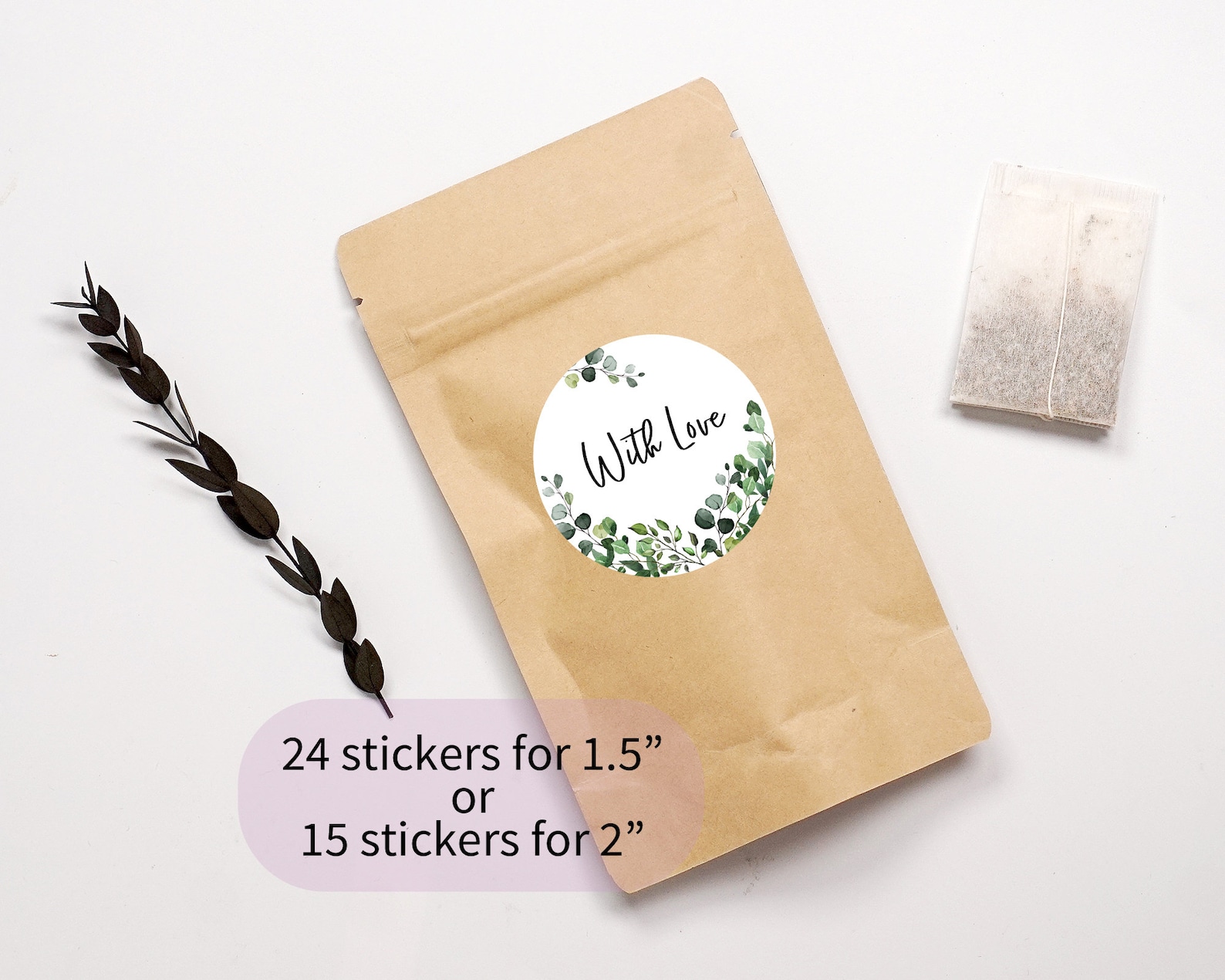 Greenery Sticker for Wedding, Baby Shower Sticker, Bridal Shower Labels ...